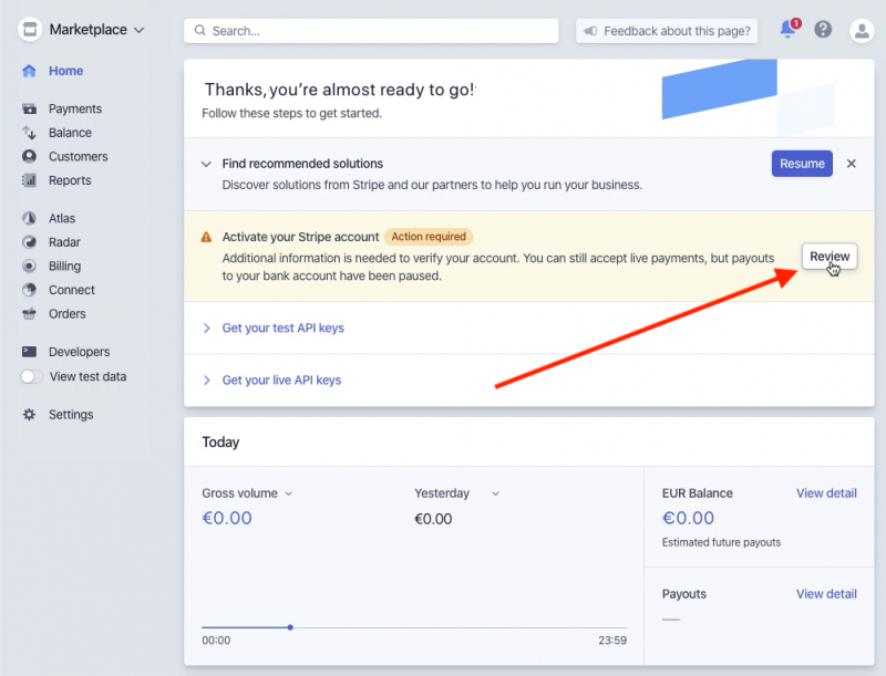 How to configure your Stripe account and get API keys for your e-Commerce